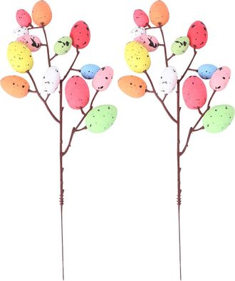 Valiclud Blumenzweige 32CM Ostereier Zweig Künstliche Eier Dekozweige DIY Blumenstrauß Baumschmuck Ostereier Ornamente zum Basteln Blumenarrangement Vase Frühl