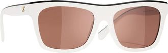Chanel Square Sonnenbrillen - - Accessories - Damen - Wei&szlig; - 55 MM