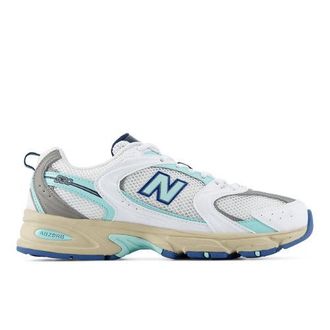 New Balance Unisexe 530 en Blanc/Bleu/Gris, Synth&eacute;tique, Taille 37.5