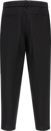 Jil Sander Virgin Wool Canvas Trousers - Black