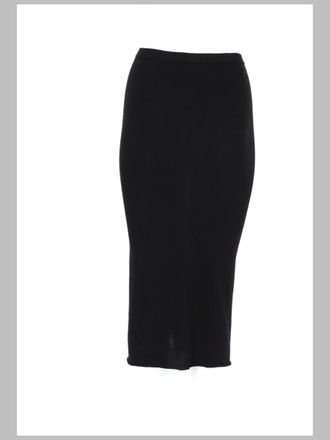 Rick Owens Womens Cotton Midi Skirt Black