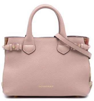Burberry Hobo Bags - Small Calfskin and House Check Banner Satchel - Gr. unisize - in Gold - f&uuml;r Damen