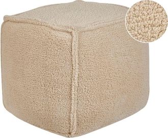 Beliani Beliani - Pouf Carré Coussin en Polyester 40 x 40 x 40 cm Moelleux Marron Clair Alipur