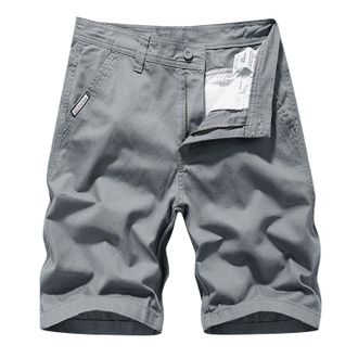 Generic Arbeitshose Herren, Herren-Cargohose Im Sommer-Trend, Klassisch, Gewaschen, Einfarbig, Baumwolle, Sportlich, F&uuml;Nfte Hose