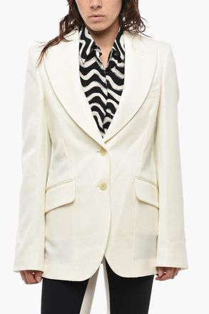 Stella McCartney Zweiknopf-Blazer Aus Wollmischung Mit Revers Im Spitzenstil Und R&uuml;ckenschlitz Stella McCartney