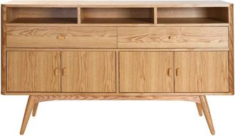 Miliboo Miliboo - Buffet vintage en bois clair 4 portes 2 tiroirs L160 cm nordeco