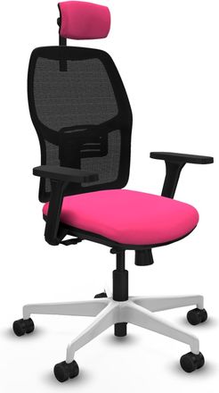 Piqueras y Crespo Alfera Computerstuhl Rosa mit 3D-Armlehnen, h&ouml;henverstellbarer Lendenwirbelst&uuml;tze und h&ouml;henverstellbarem Kopfteil und Neigungsverstellung, ausgestatte