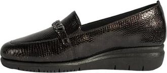 Desa Mocassins en Cuir pour Femme - Doublure Textile, Bout Rond, Talon Plat | Brun - 37