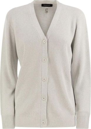 Fabiana Filippi Femme, Pulls, Blanc, Taille: 44 FR V-neck Cardigan