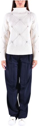 KANGRA Femme, Pulls, Blanc, Taille: 38 FR Maglia Collo Lupetto