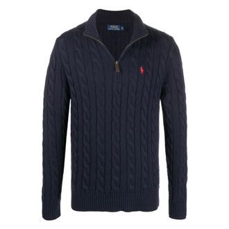 Ralph Lauren Baumwoll-Halbzip-Strickware - - Knitwear - Herren - Blau - L