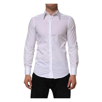 Dolce & Gabbana Wei&szlig;e Baumwoll Martini Hemd - - Shirts - Herren - Wei&szlig; - XS