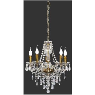 Trio Kronleuchter l&uuml;ster 5-flammig Gold mit Acryl Kristall &oslash; 52cm