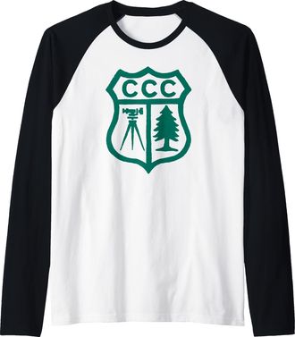 Giant Step Design Co. Vintage Civilian Conservation Corps Retro CCC Logo Raglan