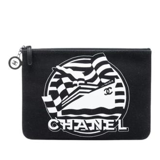 Chanel Pre-owned Canvas Clutch - - Pre-owned - Damen - Schwarzk - ONE SIZE