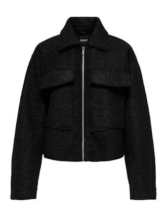 Only Onlsierra Boucle Jacket Otw, Noir, XL