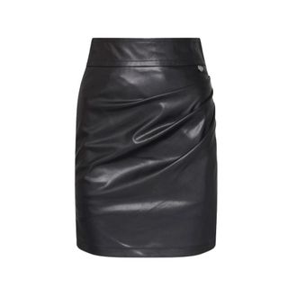 Twinset Gedrapierter Kunstlederrock - - Skirts - Damen - Schwarzk - XS
