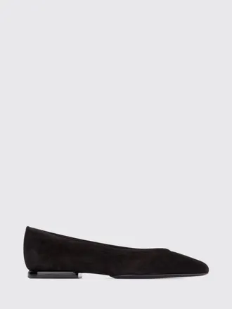 Loro Piana Ballerines en cuir de veau velours &agrave; bout rond