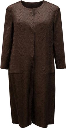 Meimeij Femme, Robes, Brun, Taille: 44 FR Veste Manteau Crois&eacute;e en Relief