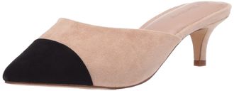 The Drop Womens Paulina Pointed Toe Two-Tone Mule, Natural/Black, 8.5