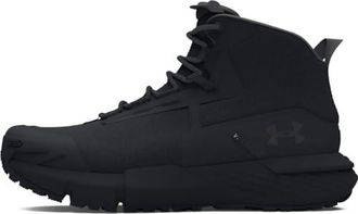 Under Armour UA Charged Valsetz Mid Bottes tactiques pour hommes, bottes dalpinisme confortables et durables, noir/noir/gris