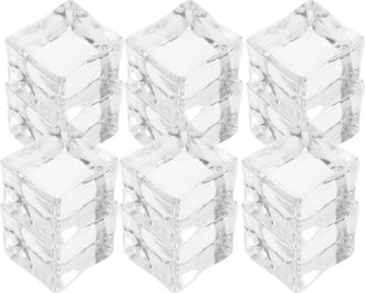 SOLUSTRE 100 St&uuml;ck Wiederverwendbare Transparente Kunststoff eisw&uuml;rfel Realistische Dekoration f&uuml;r Bar Fotografie Requisiten Vase F&uuml;ller und DIY Bastelprojekte