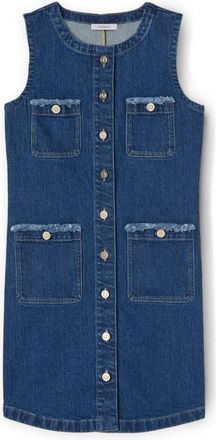 Motivi Femme, Robes, Bleu, Taille: 36 FR Denim Chemisier Dress