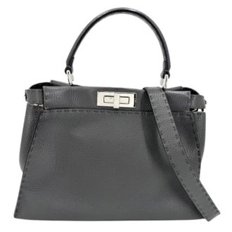 Fendi Sac &agrave; main Peekaboo Pre-owned - Femme - Pre-owned - Gris - Taille: ONE Size
