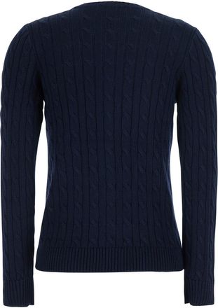 Lauren Ralph Lauren Cable Knit Cotton Blend Cardigan - Navy