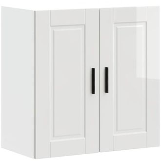 vidaXL Vidaxl - Armoire murale de cuisine Porto blanc brillant bois ingénierie