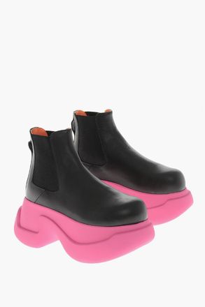 Marni Chelsea-Stiefeletten aus Leder mit 8 cm Chunky-Sohle Marni