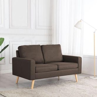 vidaXL 2-Sitzer-Sofa Braun Stoff Vidaxl