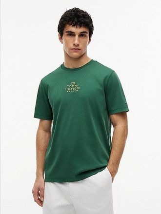 Tommy Hilfiger T-shirt en maille interlock &agrave; logo brod&eacute;