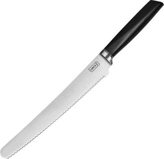 Lurch 230410 TANGO Brotmesser mit 23cm Wellenschliffklinge aus korrisionsbeständigem 3CR14 Messerstahl, Schwarz, Edelstahl