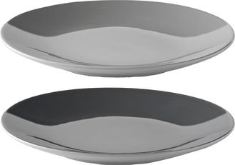 Stelton x-209-1 Emma Teller, 2 St&uuml;ck, Glas, grau, 19 x 4 x 19 cm