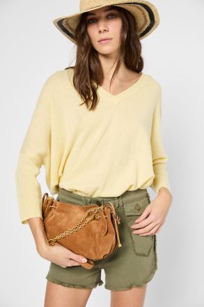 Gerard Darel Pull V oversize en cachemire - JUBILEE - Moutarde