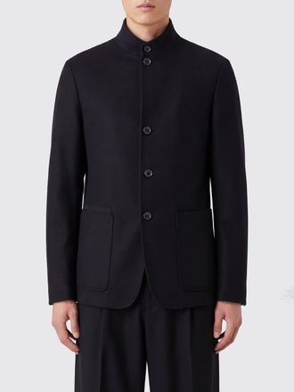 Ermenegildo Zegna Einreihiger Blazer von aus reinem Kaschmir mit Stehkragen und aufgesetzten Taschen