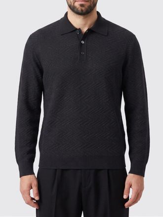 Missoni Lang&auml;rmeliges Strick-Poloshirt von mit Zickzackmuster