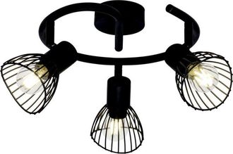 Brilliant lampe Elhi spot spirale 3flg noir 3x D45, E14, 40W, adapt&eacute;es aux lampes &agrave; suspension (non incluses) &Eacute;chelle a ++ &agrave; e T&ecirc;tes pivotantes
