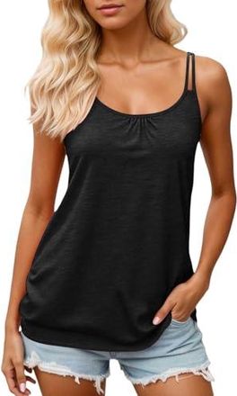 Generic D&eacute;bardeur Femme Maillot De Corps Blouse sans Manches Confortable pour Femmes Top l&eacute;ger pour Le Sport avec Bretelles Spaghetti Id&eacute;al pour Le Yoga