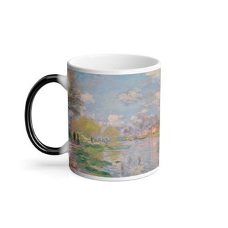 Fabulous Thermoreagierende Tasse Magische Tasse - Monet Frühling auf der Seine Malerei Impressionismus Frankreich - 325 ml