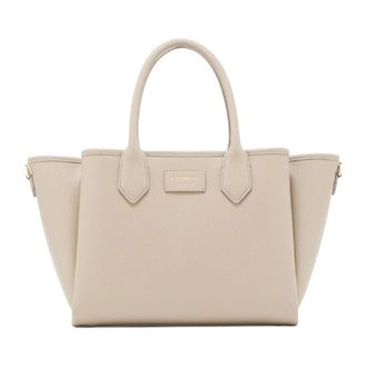 Emporio Armani Mittlere Shopper-Tasche mit Palmellato-Finish - - Bags - Damen - Beige - ONE SIZE