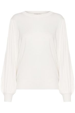 Kaffe Strickpullover KAlone Strickpullover Damen Elegant Rundhals Mode Pullover Casual Winterpullover Gestrickter Chalk L