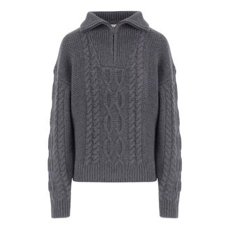 The Garment Pullover aus Wolle und Kaschmir mit Zopfmuster - - Knitwear - Damen - Grau - 3XS