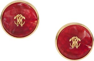 Roberto Cavalli Spiegel Schlange Monogramm Clip-On Ohrringe - - Accessories - Damen - Rot - ONE SIZE