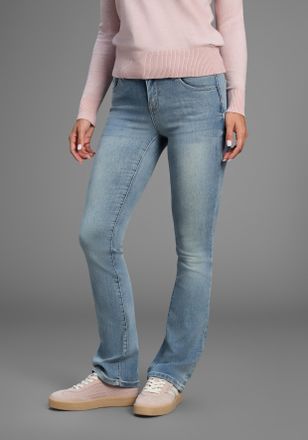 Arizona Bootcut-Jeans ARIZONA Ultra-Stretch, Damen, Gr. 17, K + L Gr, blau (blau used), Denim/Jeans, Obermaterial: 74% Baumwolle, 24% Polyester, 2% Elasthan, 