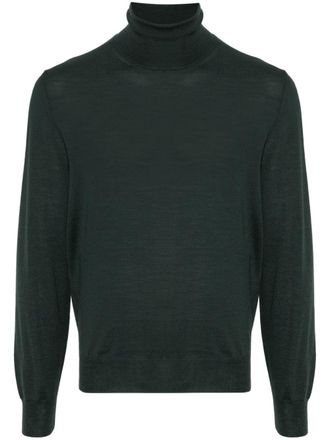 Canali pull en m&eacute;rinos &agrave; col roul&eacute; - Vert