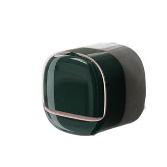 Generic Bo&icirc;te &agrave; savon murale avec couvercle, porte-savon avec ventouse, porte-savon de luxe pour douche (vert fonc&eacute;)