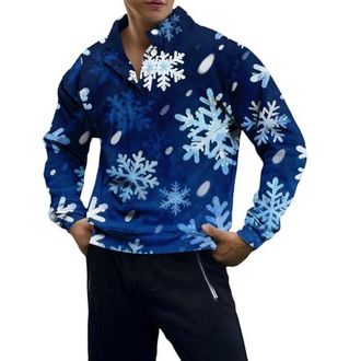 Generic Sweatshirts pour hommes, sweatshirts pour hommes, décontracté, tendance, ample, imprimé 3D, fermeture éclair, manches longues, sweat-shirt dhiver, BU1