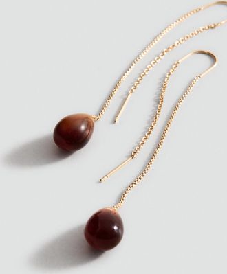 Mango Boucles doreilles pendantes goutte r&eacute;sine or - Femme - Taille unique - MANGO